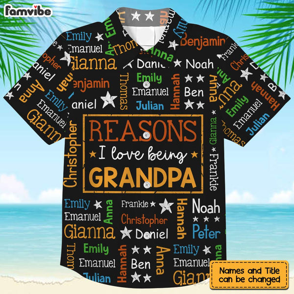 Personalized Gift For Grandpa Word Art Hawaiian Shirt 33052 - Famvibe