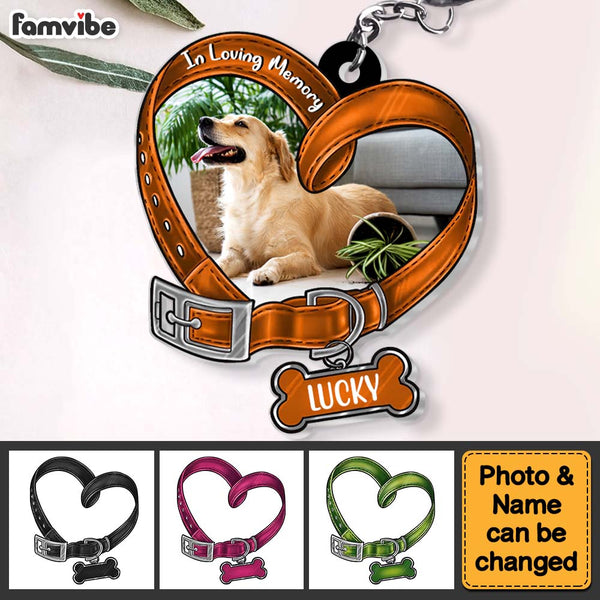 Personalized Heart Shaped Dog Collar Memorial Acrylic Keychain 33404 ...