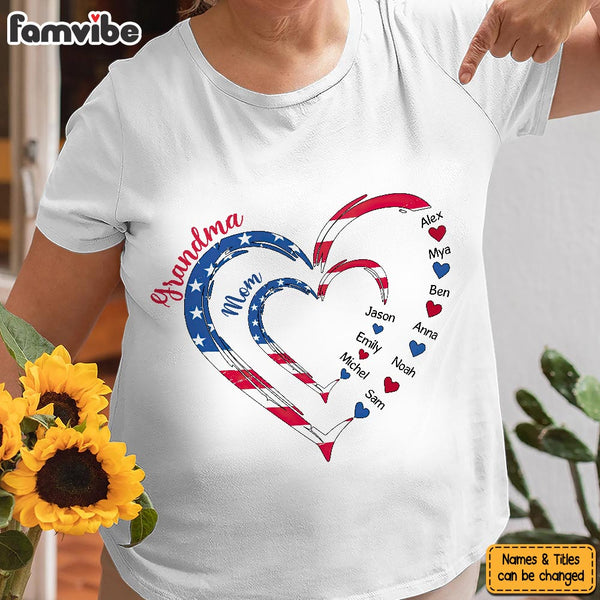 Personalized Gift For Grandma Nation Flag Heart Shirt - Hoodie - Sweat ...
