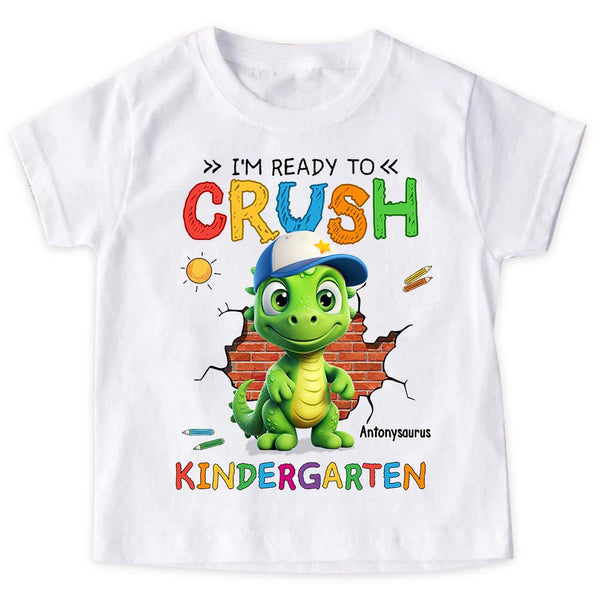 Personalized Gift For Grandson Ready To Crush Kindergarten Kid T Shirt ...