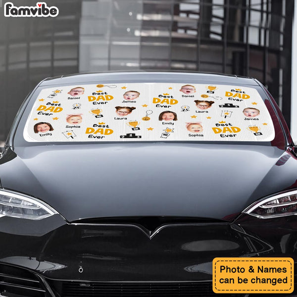 Personalized Custom Photo Dad Ever Trophy Father Car Sun Shade 34160 ...