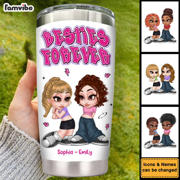 Personalized Besties Forever Y2K Custom Steel Tumbler 34889 - Famvibe