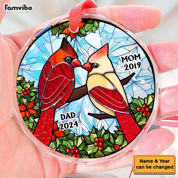 Personalized Memorial Gift For Loss Of Loved Ones Cardinal Stained Gla ...