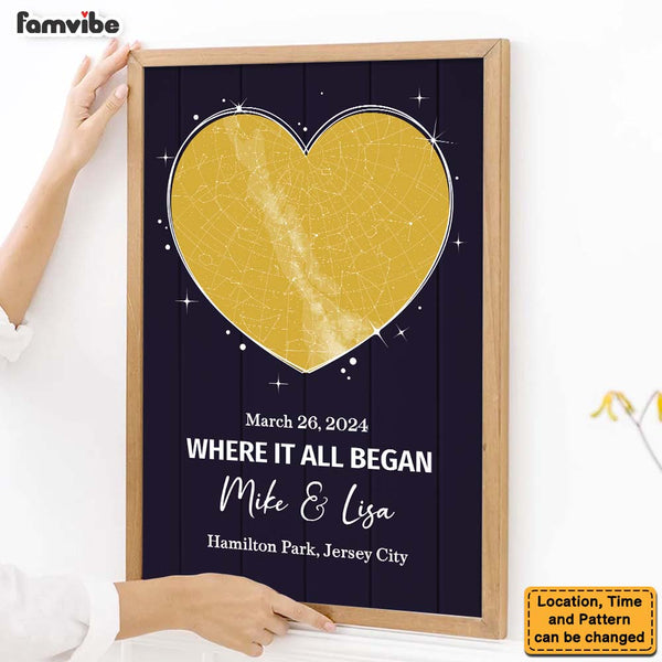Personalized Couple First Date Map Where It All Began Poster 36407 ...