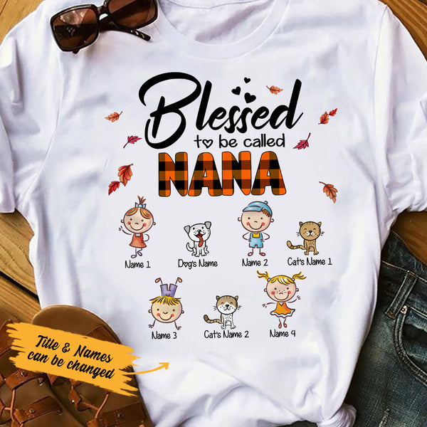 Personalized Grandma Fall T Shirt AG146 30O36 - Famvibe
