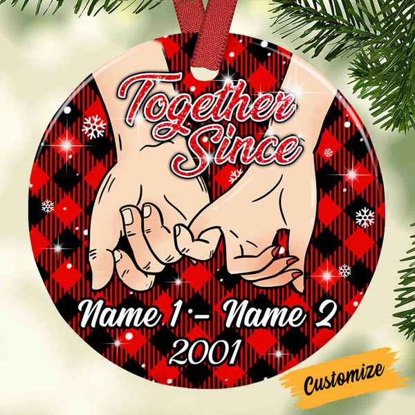 Personalized Couple Christmas Together Since Circle Ornament NB43 87O5 ...