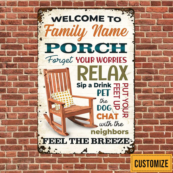 Personalized Outdoor Backyard Porch Rules Metal Sign DB279 95O47 - Famvibe