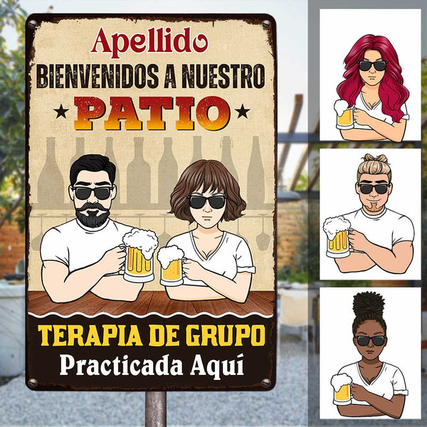 Personalized Outdoor Spanish Patio Group Therapy Metal Sign JR243 95O4 ...