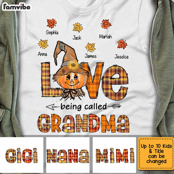 Personalized Fall Grandma T Shirt AG272 23O34 - Famvibe