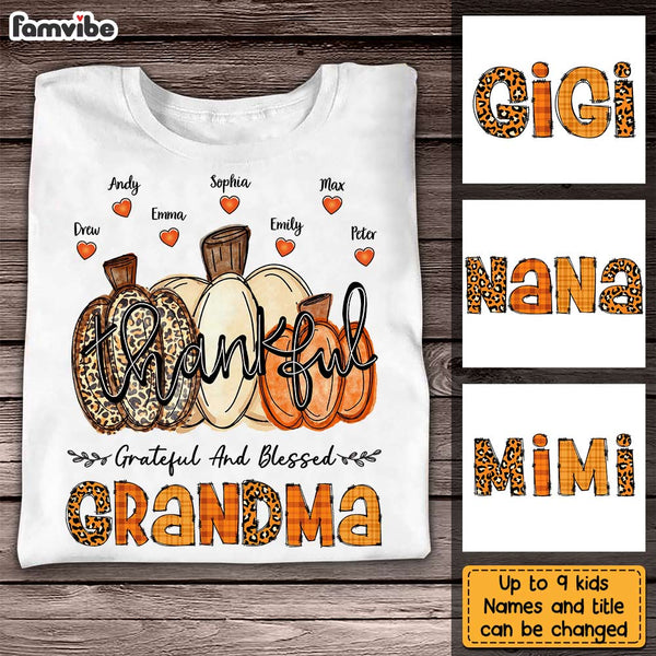 Personalized Fall Pumpkin Grandma T Shirt AG292 32O31 - Famvibe