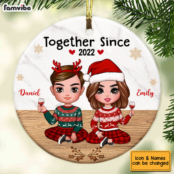 Personalized Couple Together Since Circle Ornament SB242 32O53 - Famvibe