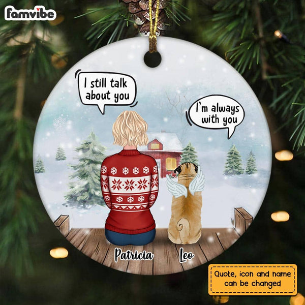 Personalized Dog Memo Watching Red Barn Circle Ornament NB110 30O58 ...