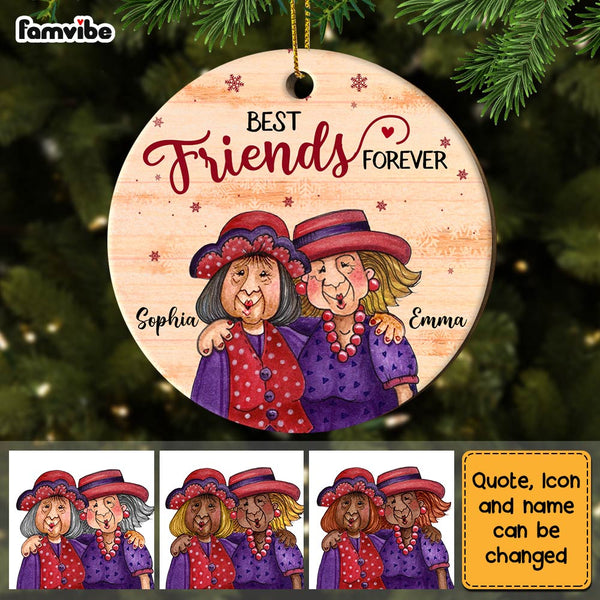 Personalized Friends Forever Circle Ornament NB33 36O28 - Famvibe