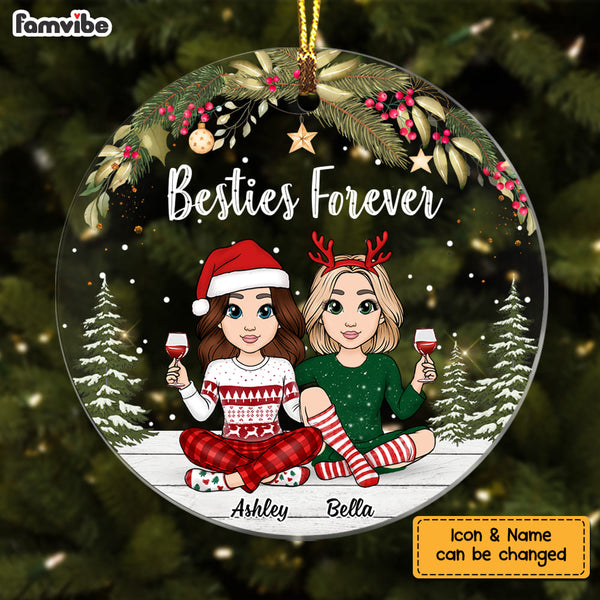 Personalized Friends Forever Circle Ornament NB122 32O58 - Famvibe