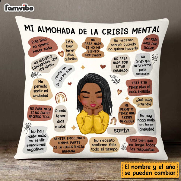 Personalized Daughter Mental Health Daily Affirmations Spanish Pillow ...