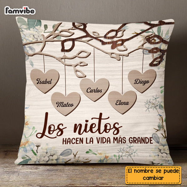 Personalized Los Nietos Hacen La Vida Más Grande Grandma Spanish Pillo ...
