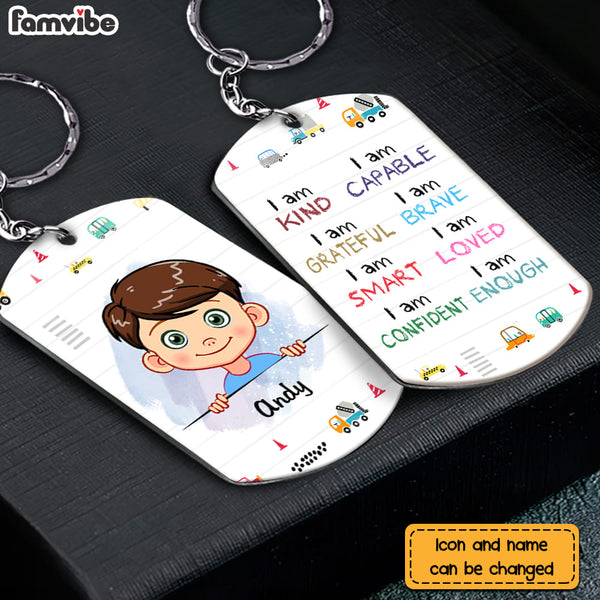 Personalized Gift For Grandson I Am Kind Aluminum Keychain 23039 - Famvibe
