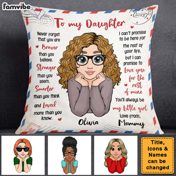 Personalized Gift To My Daughter Pillow 24967 - Famvibe