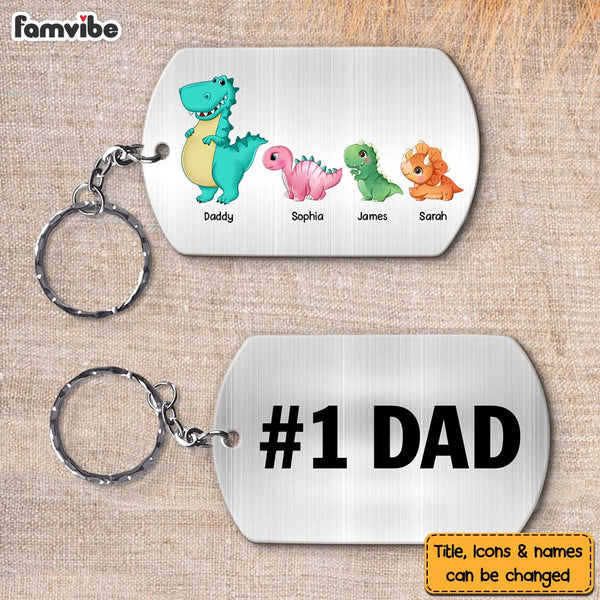 Personalized Daddysaurus Aluminum Keychain 25218 - Famvibe
