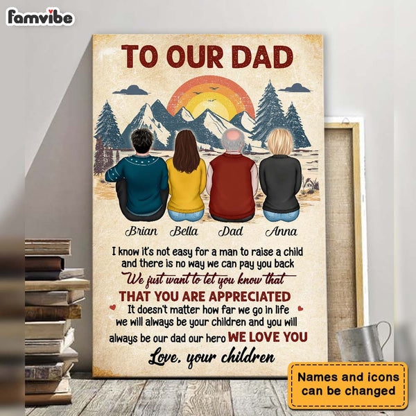 Personalized Dad It's Not Easy To Raise A Child Poster 25405 - Famvibe