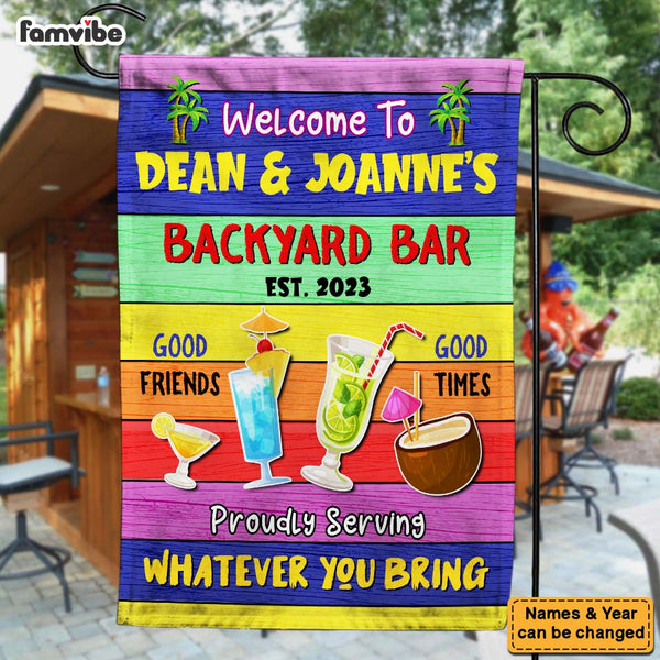 Personalized Backyard Bar Flag 25857 - Famvibe