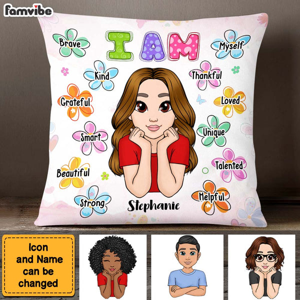 "I Am Kind" Pillow - Customizable and Empowering Gift for Granddaughter ...