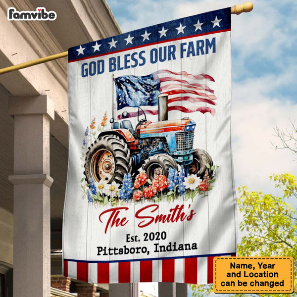 Personalized Gift For Family God Bless Our Farm Flag 26343 - Famvibe