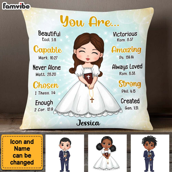 Personalized Gift For Granddaughter First Communion Pillow 27441 - Famvibe
