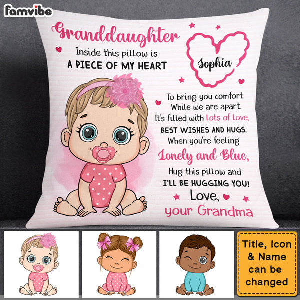 Personalized Gift For Granddaughter Hug This Pillow 27562 - Famvibe
