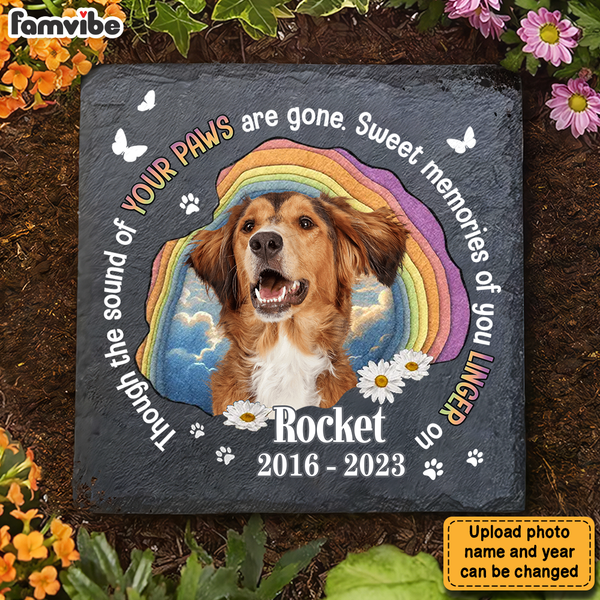 Personalized Gift For Pet Lover Paw Sound Square Memorial Stone 27654 ...
