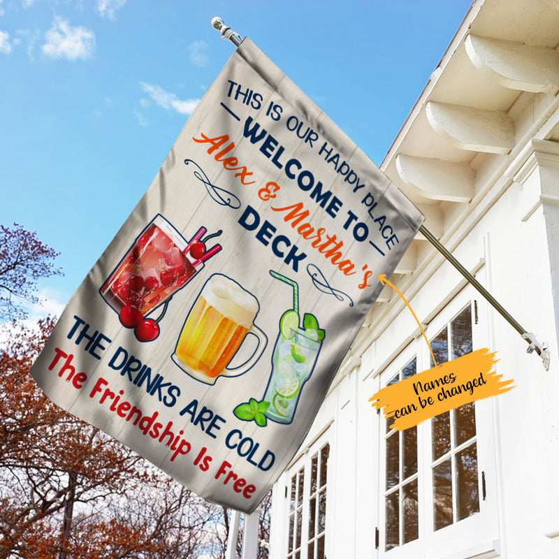 Personalized Deck Gardening Drink Friendship Flag AG124 65O65 - Famvibe