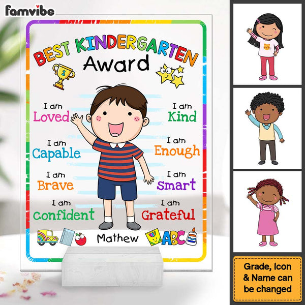 Personalized Gift For Grandson Kindergarten Award Acrylic Plaque 28011 ...