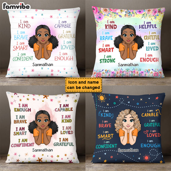 Personalized 'I Am Kind' Pillow: Gift for Granddaughter - Famvibe