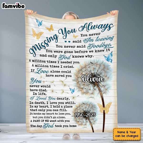 Personalized Memorial Dandelion Blanket | Customizable Remembrance ...