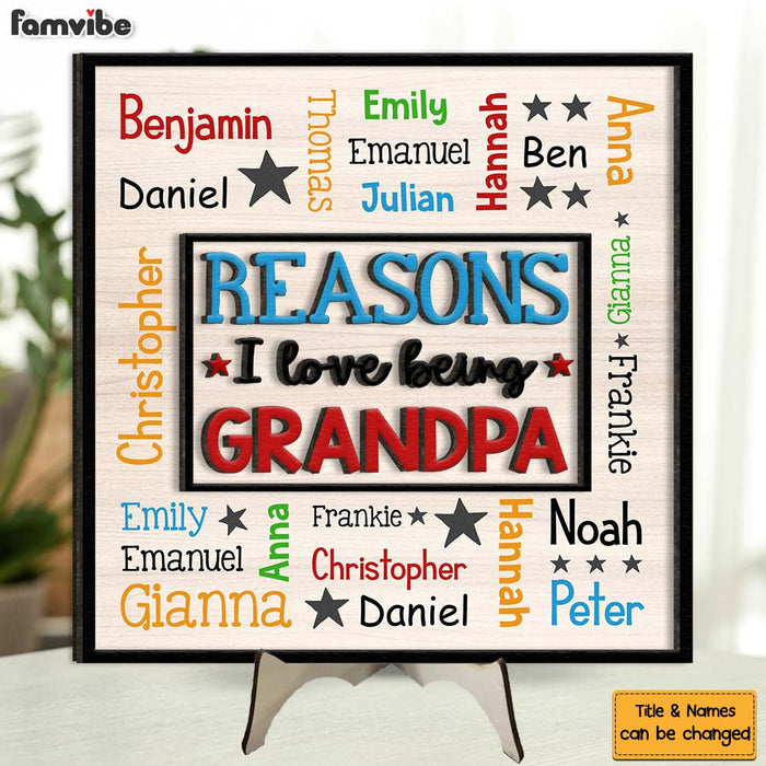 Personalized Gift For Grandpa Word Art 2 Layered Separate Wooden Plaqu ...