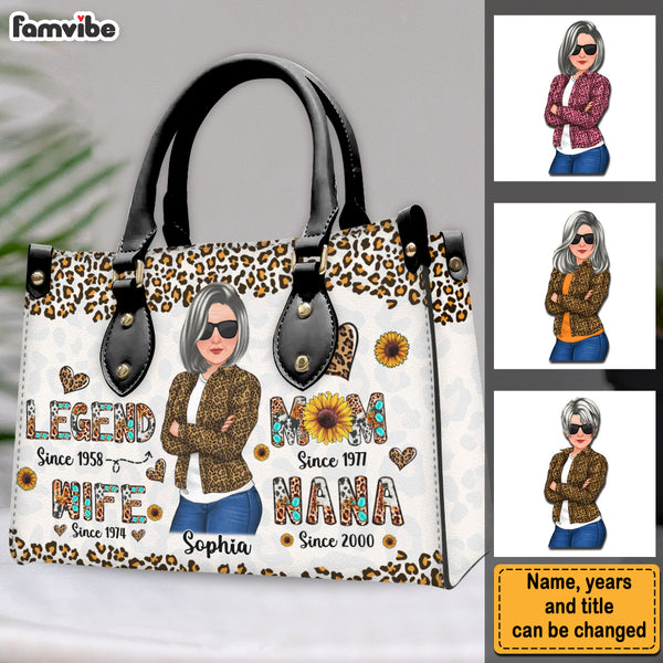 Personalized Gift For Mom Grandma Legend Leather Bag 32395 - Famvibe