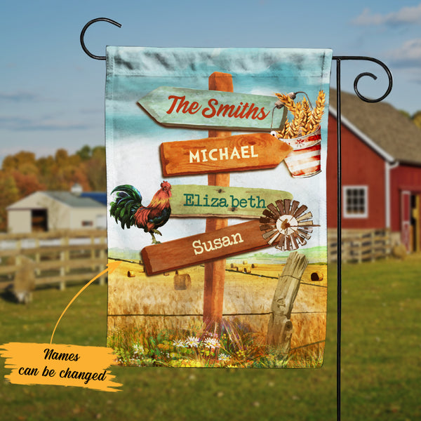Personalized Family Farm Street Sign Garden Flag JL286 85O58 - Famvibe