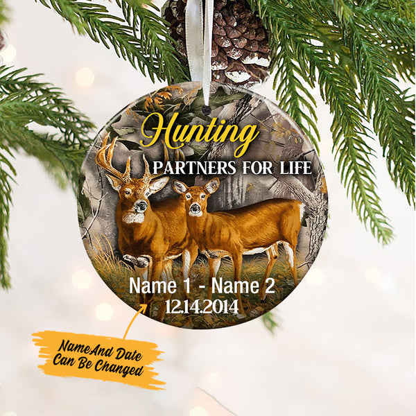 Personalized Deer Hunting Love Couple Hunting Partners For Life Orname ...