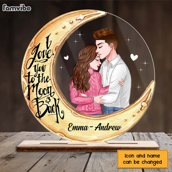 Personalized Couple Love You To The Moon And Back Plaque 22720 - Famvibe