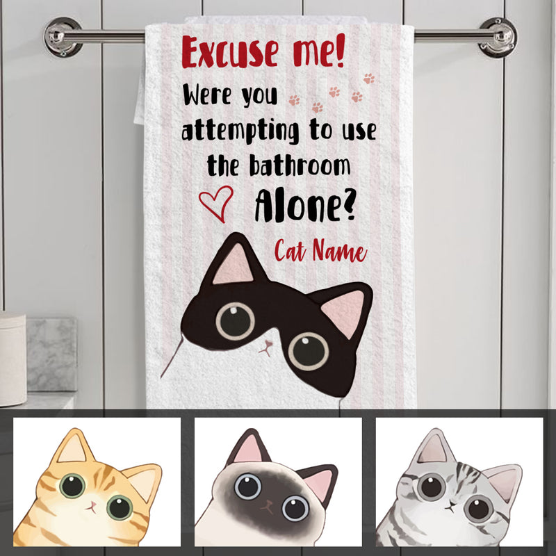 Special Gift For Cat Lovers: Personalized Cat Bath Towel - Famvibe