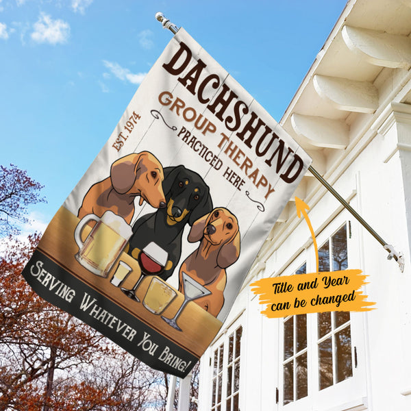 Personalized Dachshund Dog Bar Group Therapy Flag AG192 87O58 - Famvibe