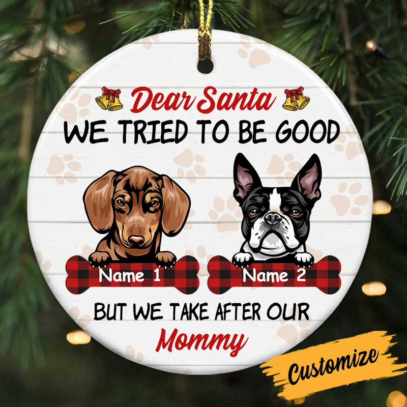 Personalized Dear Santa Dog Christmas Ornament OB55 85O34 - Famvibe