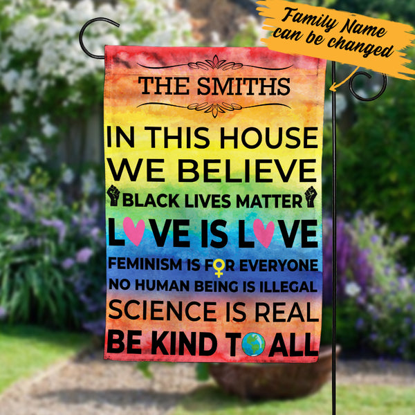Personalized We Believe Hippie House Flag JL94 73O57 - Famvibe