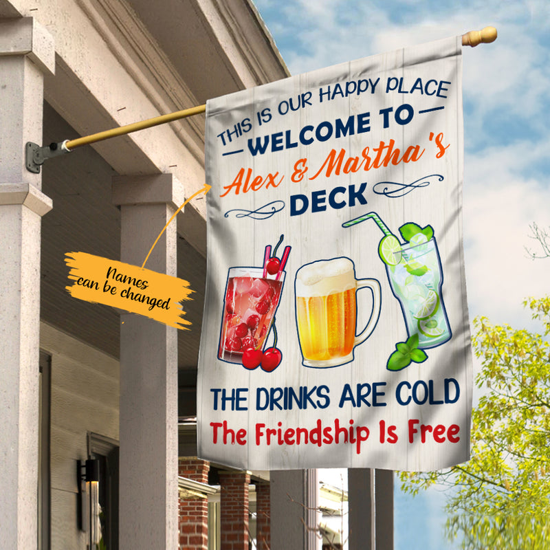 Personalized Deck Gardening Drink Friendship Flag AG124 65O65 - Famvibe