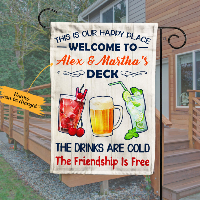 Personalized Deck Gardening Drink Friendship Flag AG124 65O65 - Famvibe