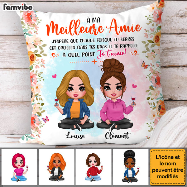 Personalized Gift Friends Sister French Hug This Pillow 30995 - Famvibe